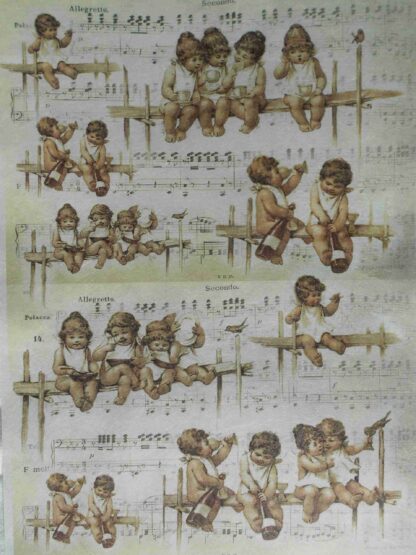 Vintage children celebrating decoupage rice paper – Decoupage Paper ...