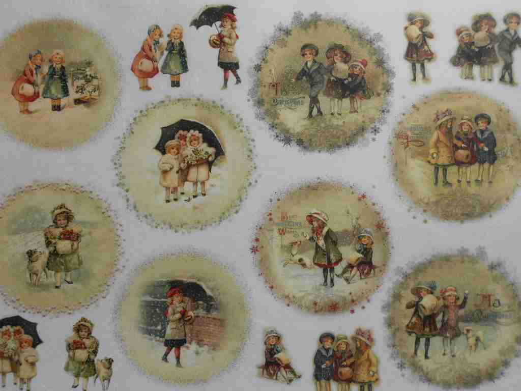 Christmas children small images decoupage rice paper-D – Decoupage ...
