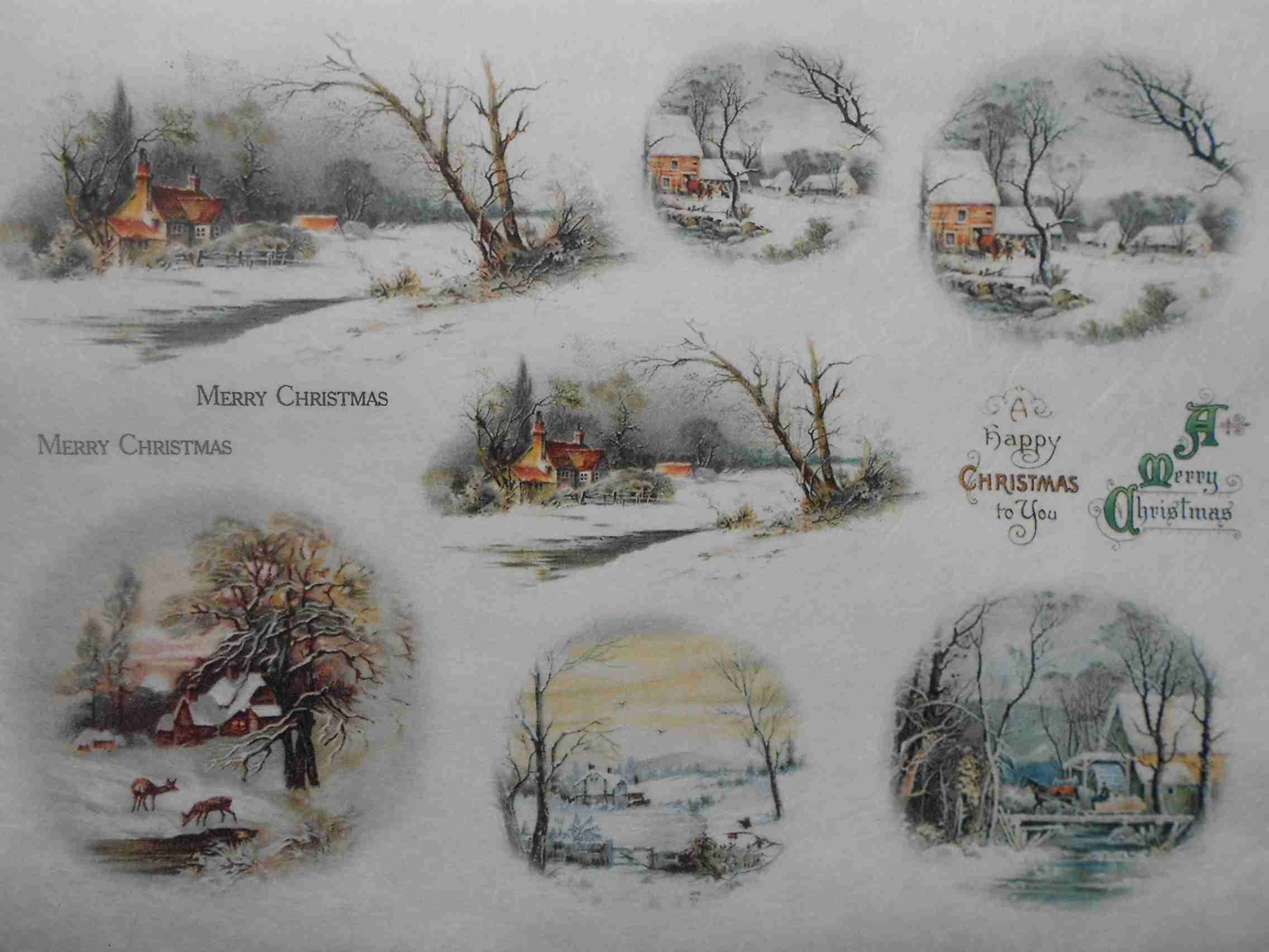 Merry Christmas winter village scenes decoupage rice paper – Decoupage ...