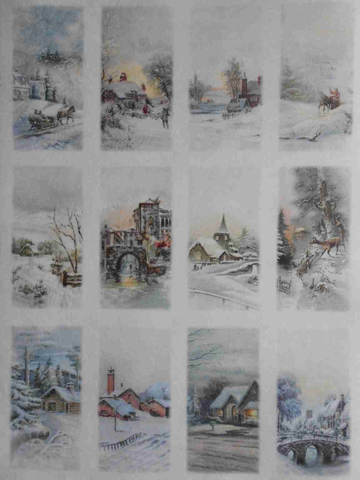 Winter village vintage scenes decoupage rice paper – Decoupage Paper ...