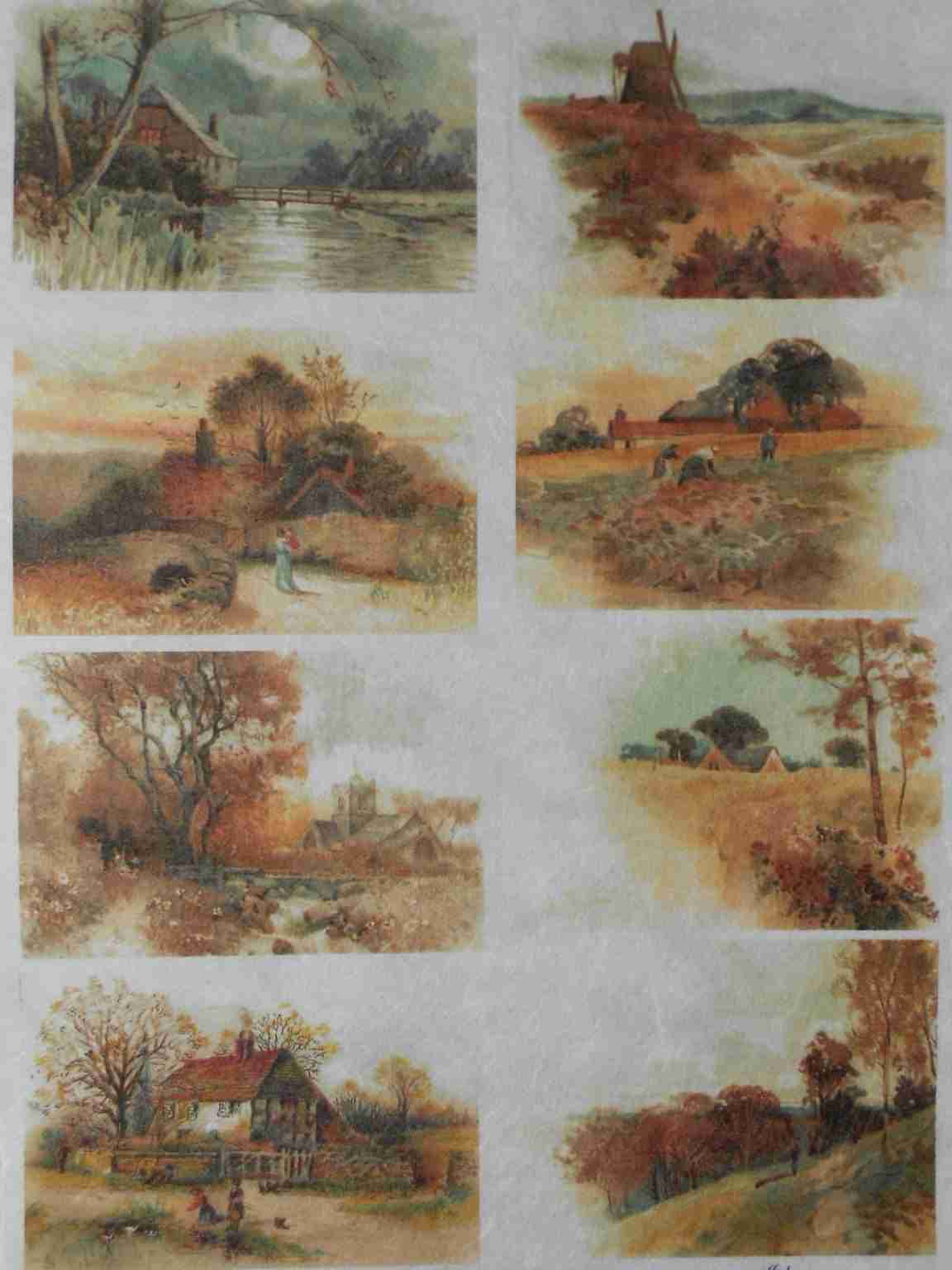 Village scenes rice paper for decoupage – Decoupage Paper Online Shop