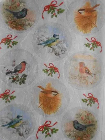 Different winter birds decoupage rice paper – Decoupage Paper Online Shop