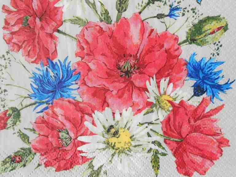 Wild flowers and poppies decoupage paper napkins – Decoupage Paper ...